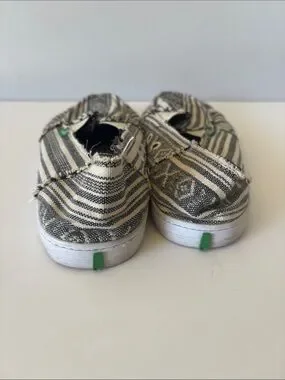 Sanuk | Shoes | Sanuk Striped Canvas Donna Keys Ranch Slip On Shoes ...